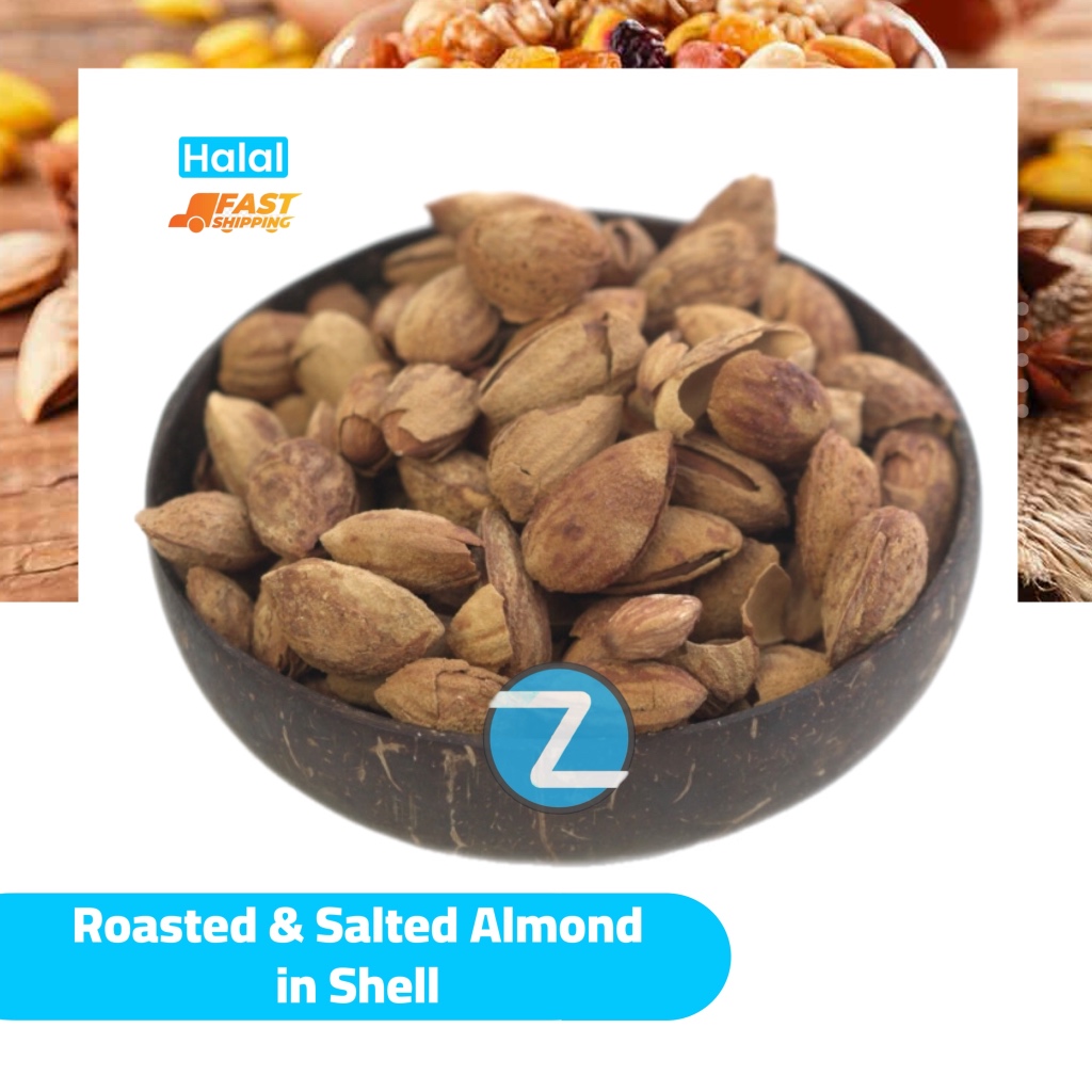 ROASTED & SALTED ALMOND IN SHELL/ BADAM PANGGANG DAN MASIN BERKULIT ...