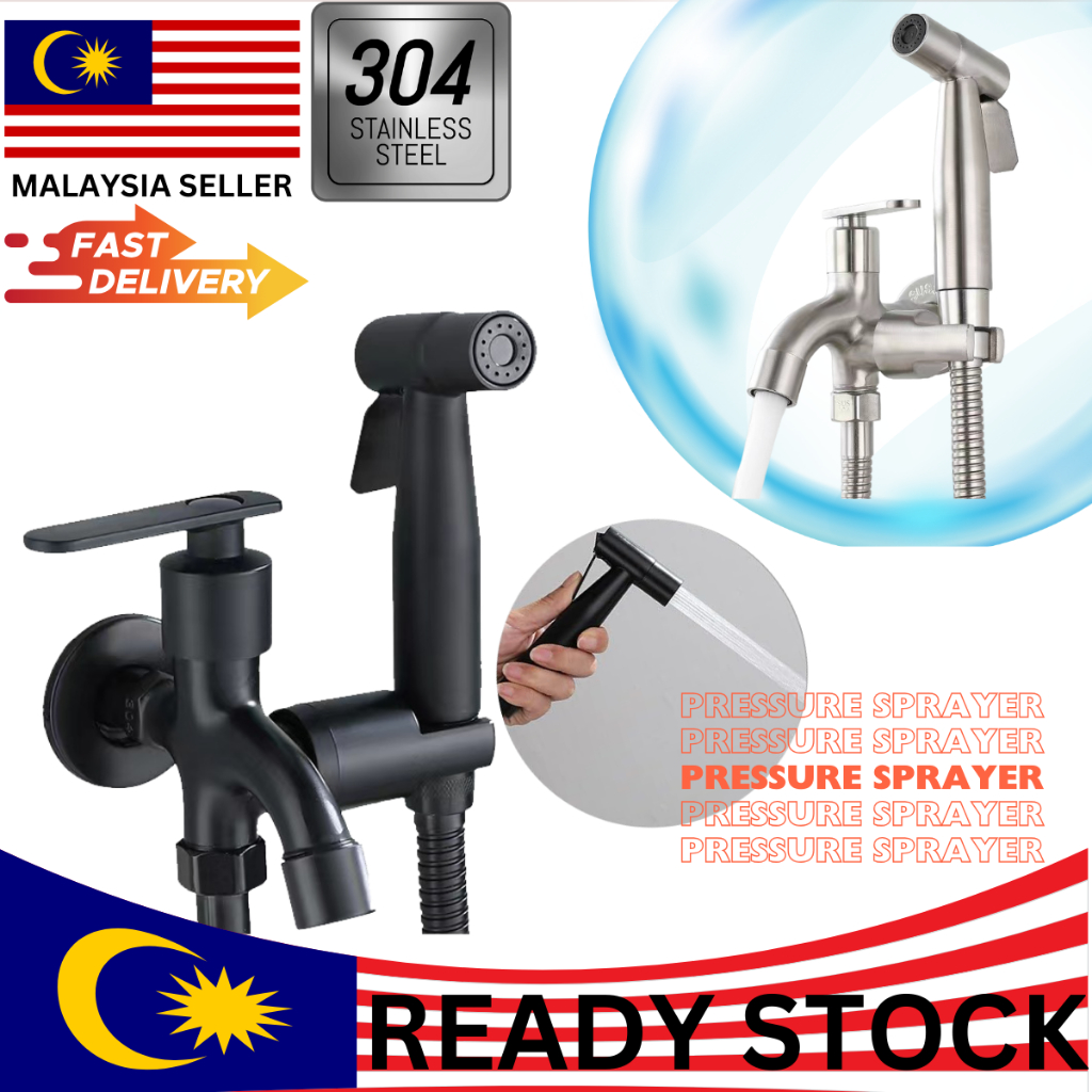 bidet spray set stainless steel hand bidet two way tap bathroom faucet ...