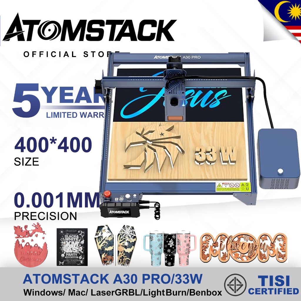 5-Year-Warranty ATOMSTACK A30 Pro Laser Engraver 33W Output Engraving ...