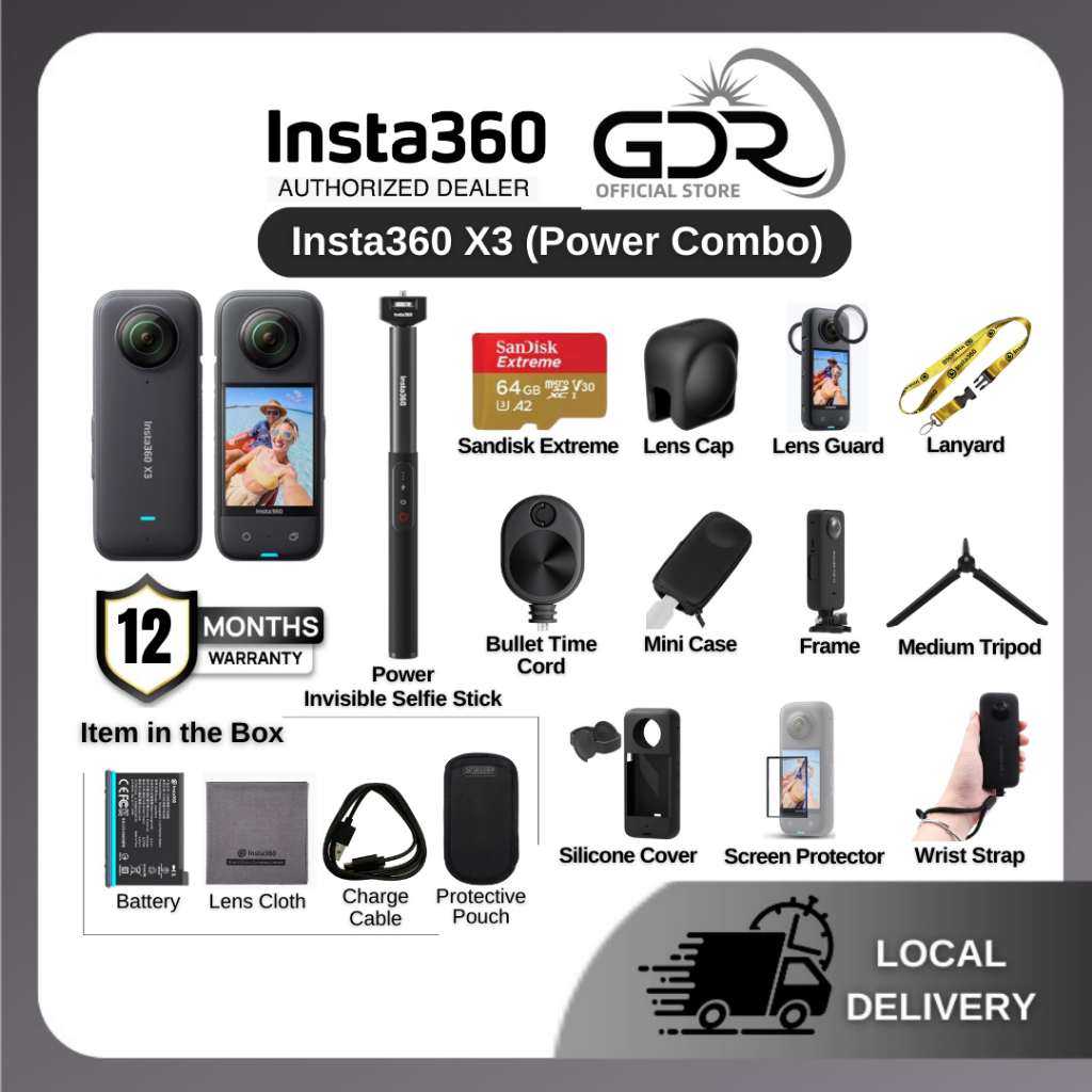 Insta360 X3 - 5.7K Dual-Mode Ultimate 360 Sport Action Camera Panoramic ...