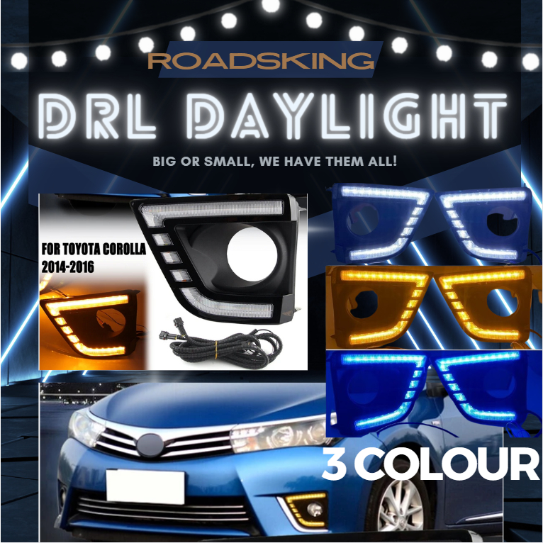 TOYOTA ALTIS 2014~2017 3 COLOUR DAYLIGHT OEM FOG LAMP FULL SET 2PCS ...