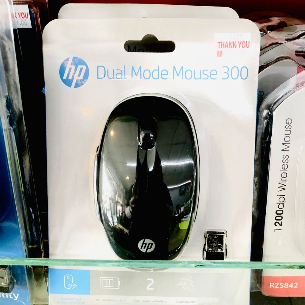 HP Dual Mode Black Mouse 300 ( Wireless / Bluetooth ) | Shopee Malaysia