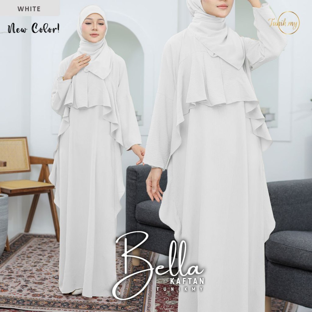 TUNIKMY | KAFTAN BELLA CEY CREPE IRONLESS RUFFLE DRESS VIRAL 2024 ...