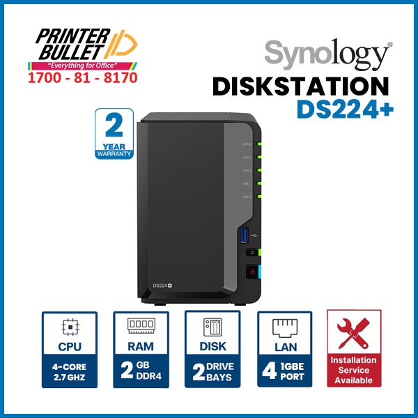 Synology DiskStation DS224+ 2-Bay NAS Enclosure | Shopee Malaysia