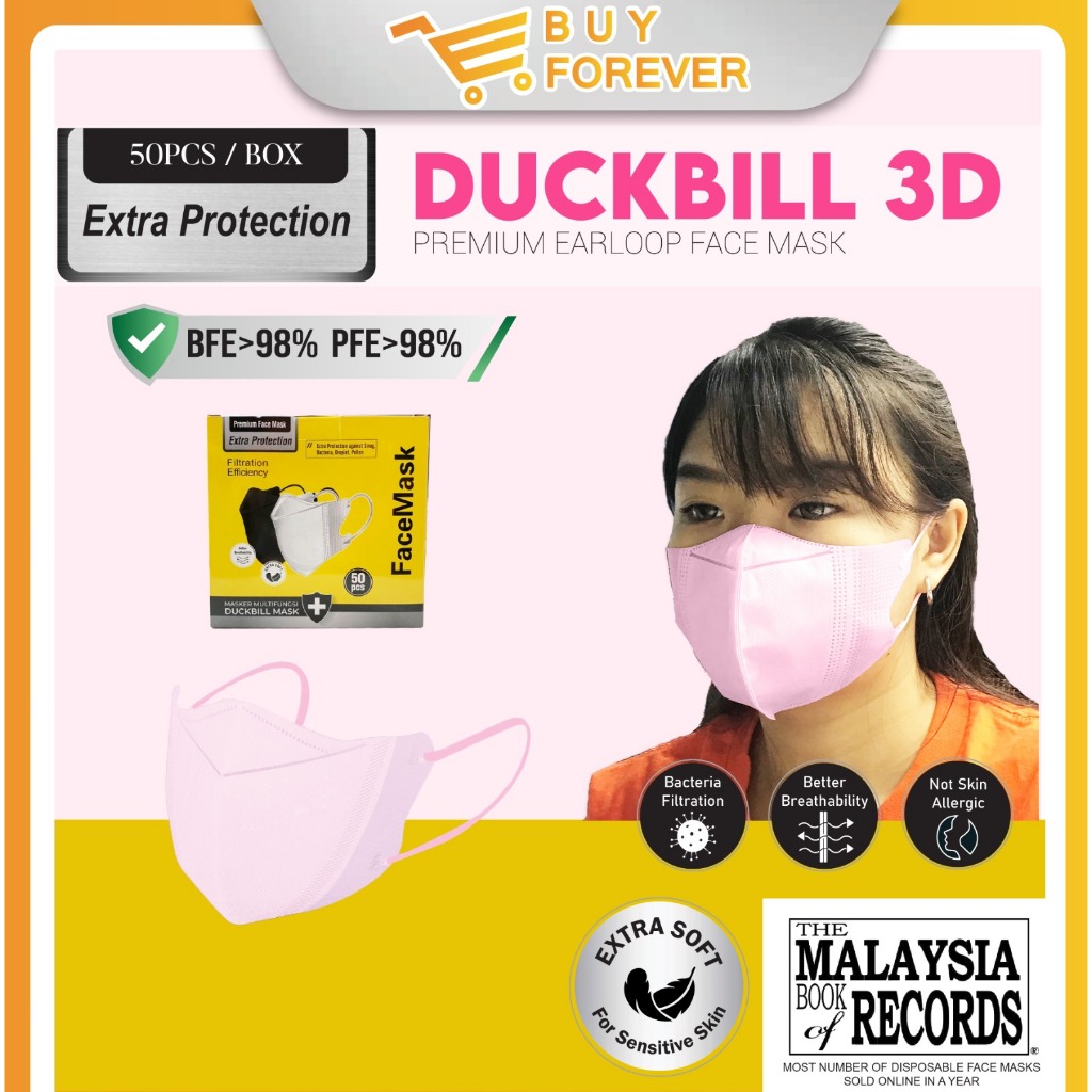 50PCs Adult Duckbill Disposable Face Mask 3D mask viral Face mask ...