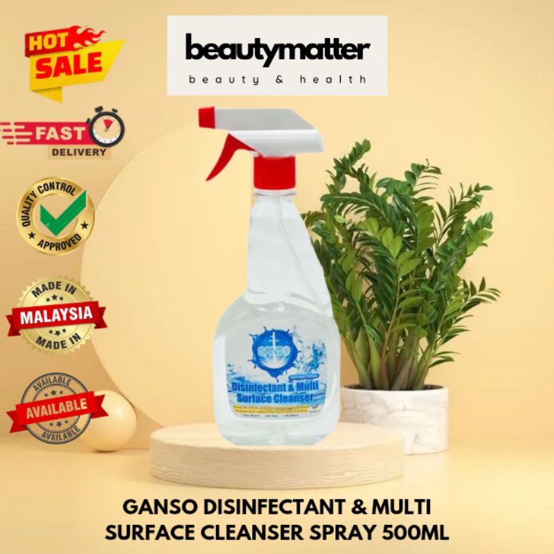 GANSO DISINFECTANT & MULTI SURFACE CLEANSER SPRAY 500ML | SPRAY PEMBASMI KUMAN 500ML | Shopee ...
