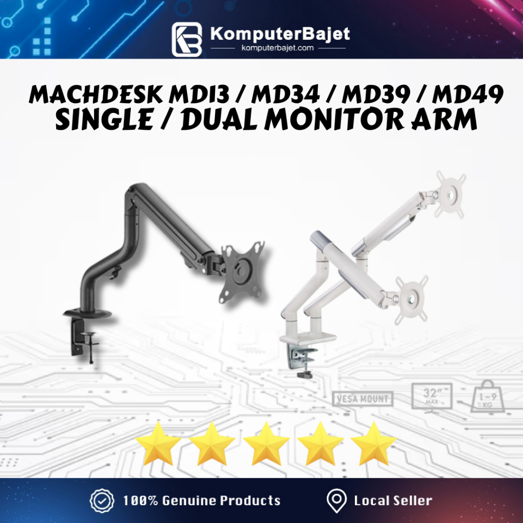 MACHDESK SERIES MD13 / MD34 / MD39 / MD49 Single & Dual Desktop Monitor ...