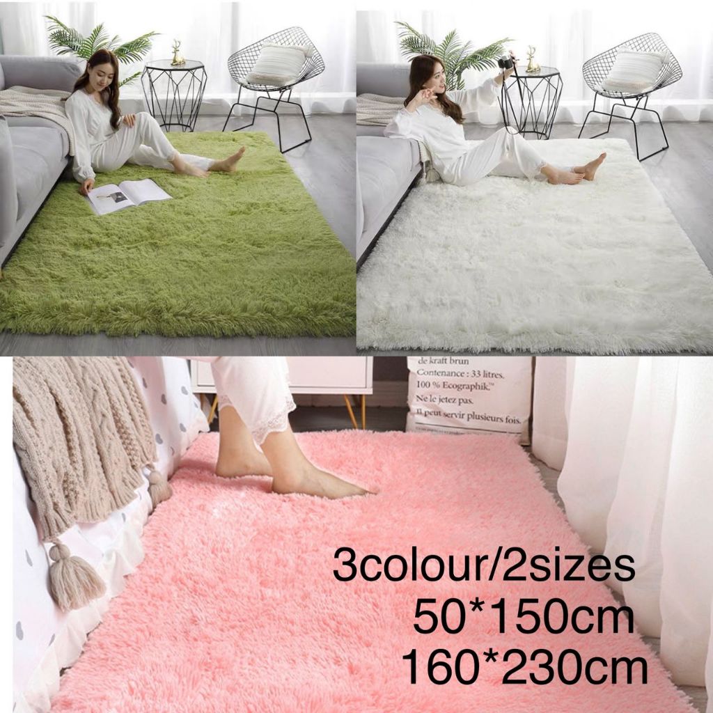Karpet Bulu Lembut /Fluffy Plain Colour Carpets Anti-Skid Shaggy Living ...