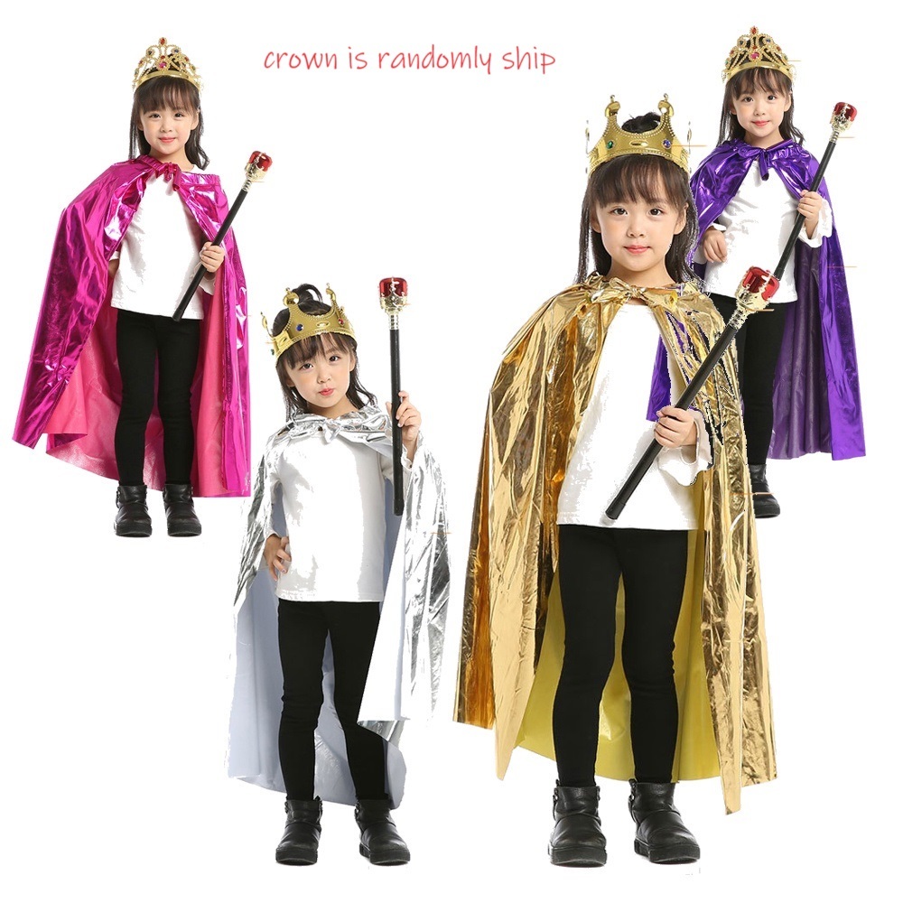 Socute Christmas Boys Girls Princess Cloak Prince Crown Sceptre King ...