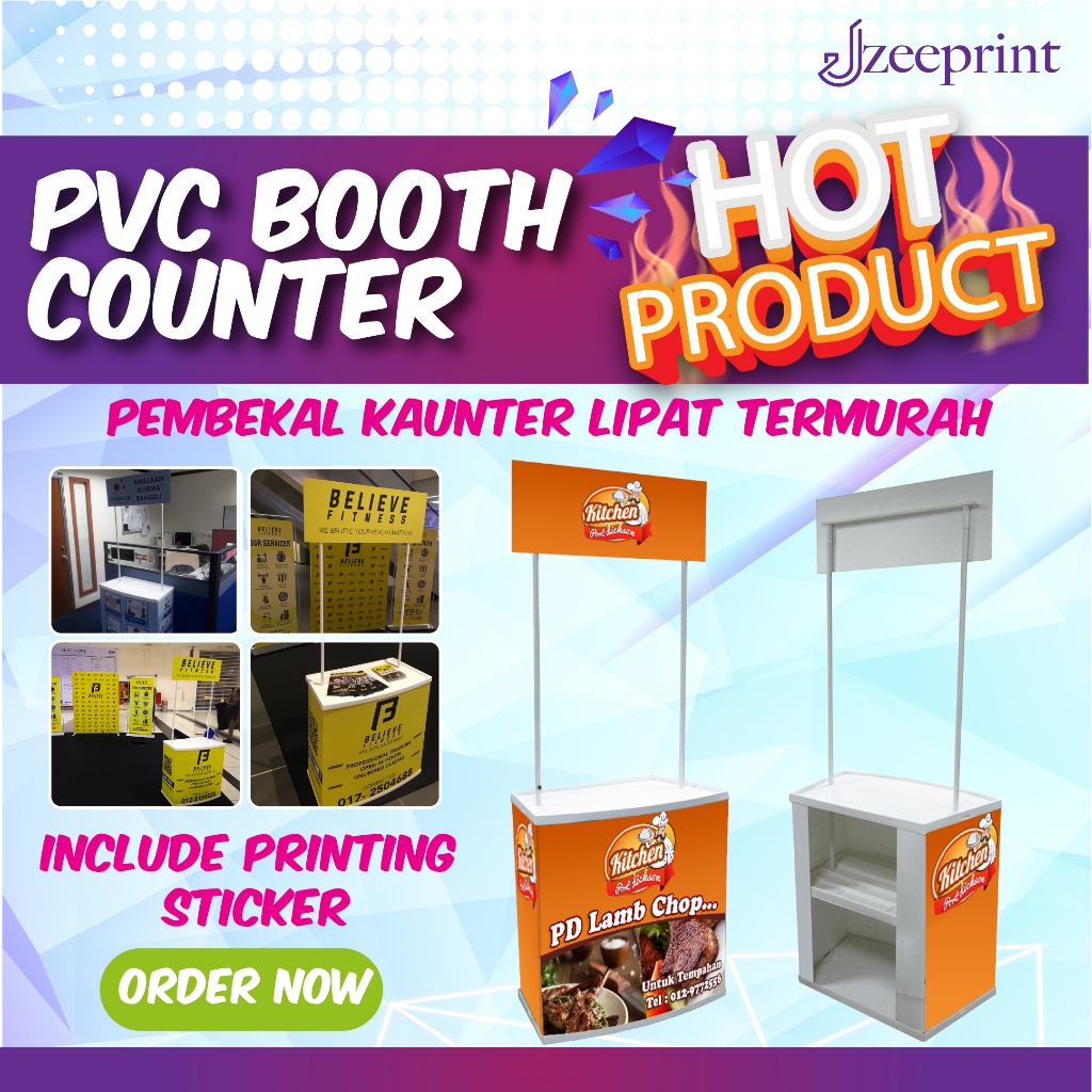 (READY STOCK) PVC Counter Booth / PVC Portable Booth Counter / PVC ...