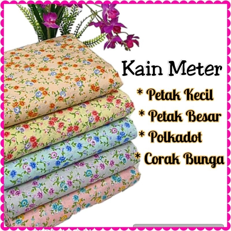 (3 meter RM 10) kain cotton polyster meter / kain ela polkadot / kain ... (3 meter RM 10) kain cotton polyster meter / kain ela polkadot / kain ...