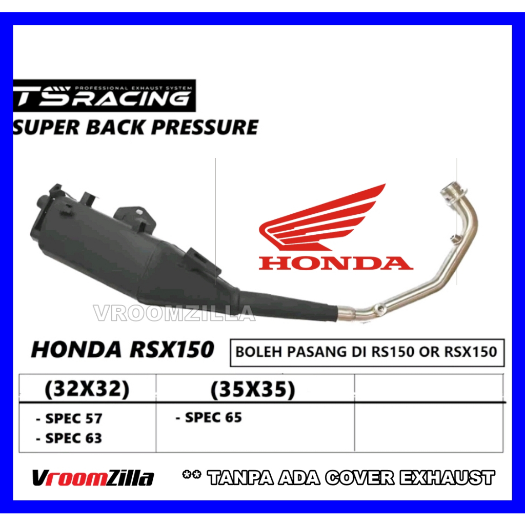 TS RACING RS150 / RSX SUPER BACK PRESSURE STANDARD CUTTING 32/32 35/35 EXHAUST 100% ORIGINAL ...
