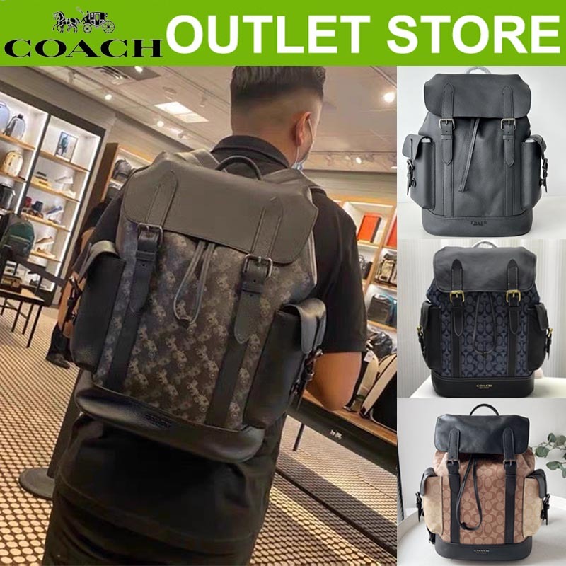 Coach Backpack Men's Casual Business Fashion Genuine Leather Backpack ...