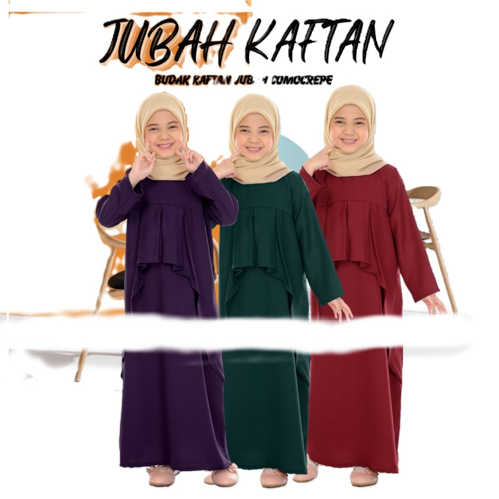 budak viral Bella dress new arrival budak kaftan jubah dress como crepe ...