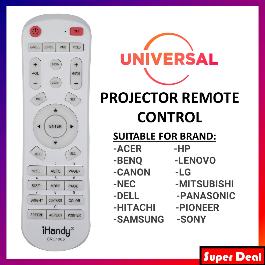 Universal Projector Remote Control Ihandy Crc 1905 Shopee Malaysia