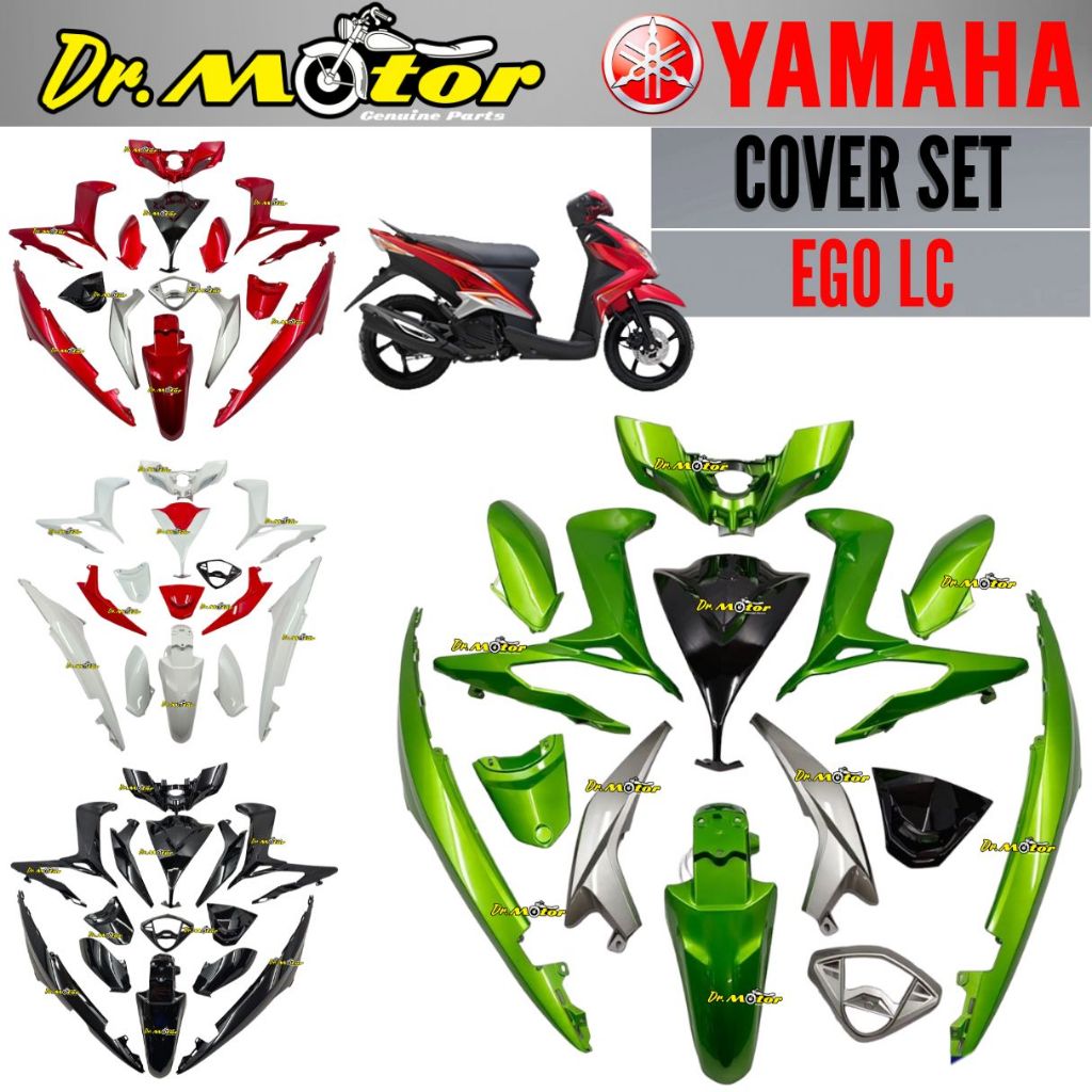 YAMAHA SCOOTER EGOLC EGO LC COVERSET COVER SET BODY CAVER KAVER KOVER BODY SET COMPLETE WHITE ...