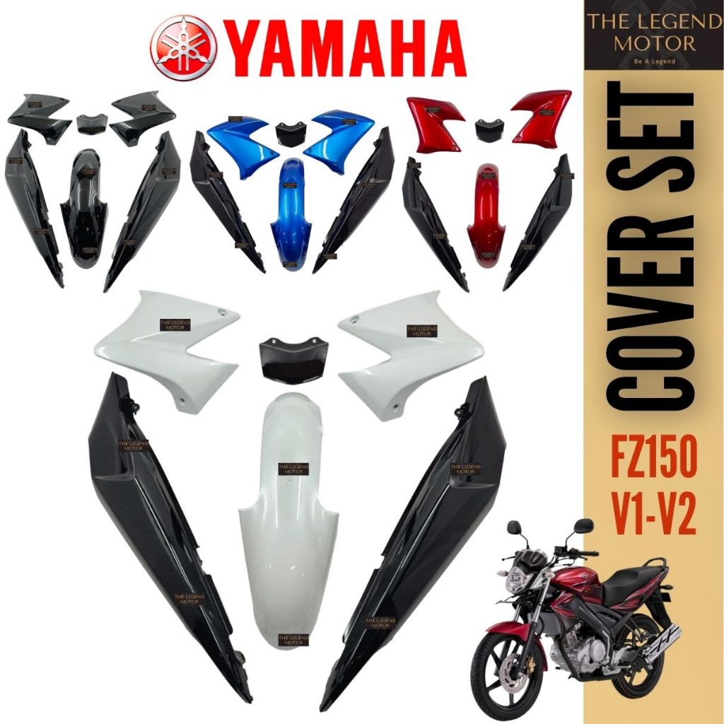 YAMAHA FZ150 V1-V2 FZ 150 Cover Set Coverset Complete Black White Blue ...