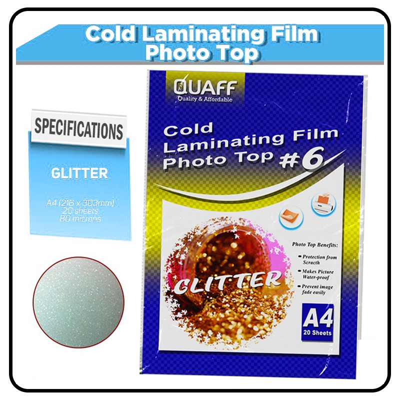 QUAFF Cold Laminate Film A4 Size | 20 Sheets | PVC Vinyl Transparent ...