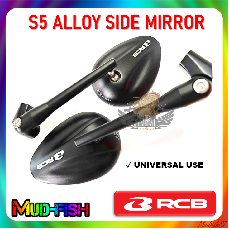 RCB S5 ALLOY SIDE MIRROR UNIVERSAL (BLACK) | Shopee Malaysia