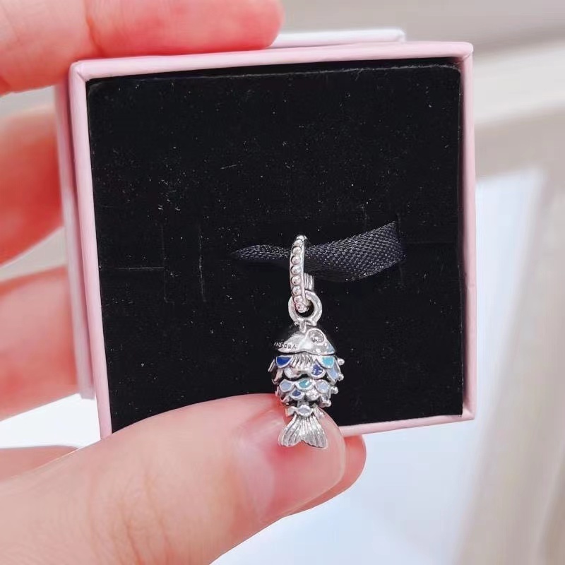 Pandora Ocean Series Blue Scale Fish Pendant Birthday Gift for Girls ...