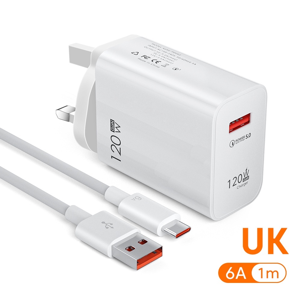 ♕LOCAL STOCK♕ UK 120W Fast Charging Power Adapter 66W 5 Ports 6A Type C ...