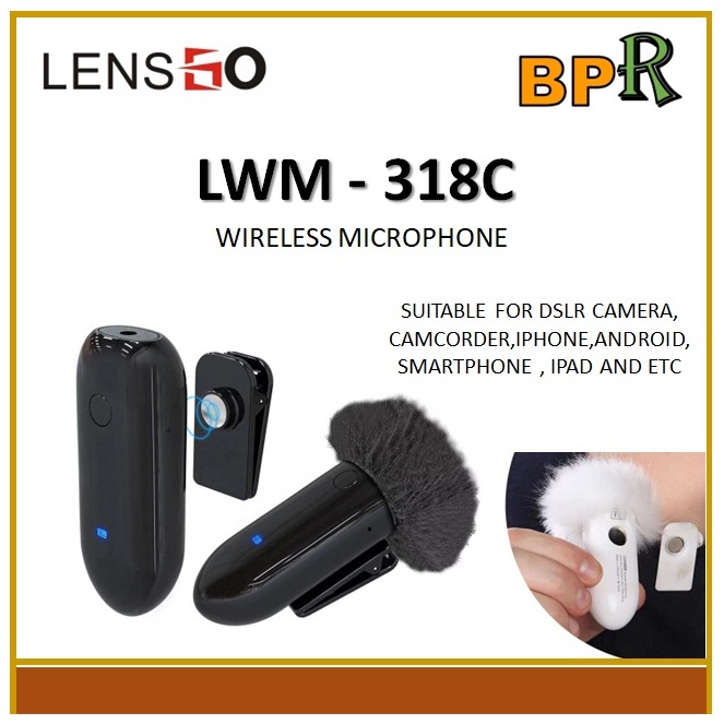Lensgo LWM-318C 318C Compact Wireless Omni Lavalier Microphone System ...