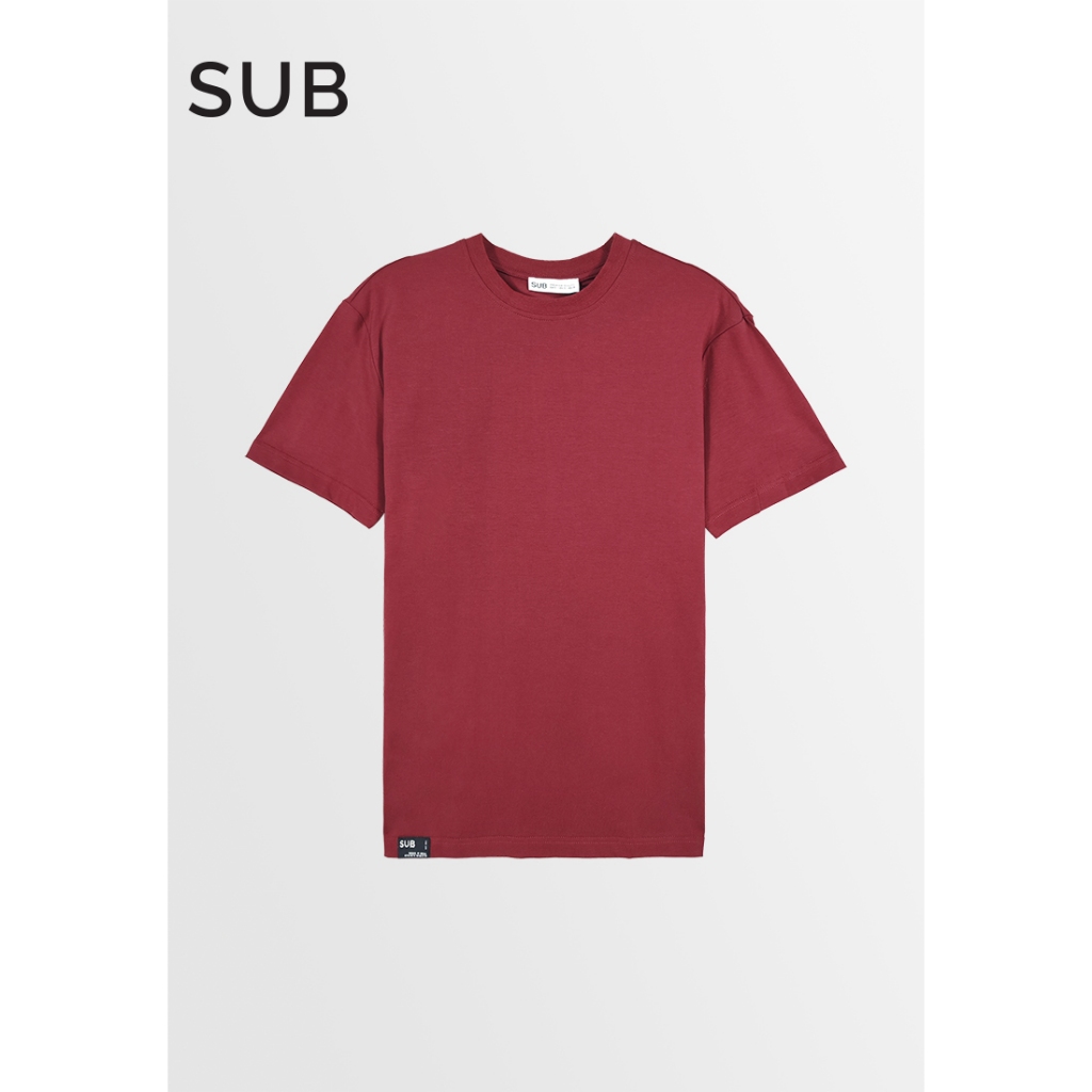 SUB Men Short-Sleeve Basic Tee - Maroon - 310197 / Cotton Plain T Shirt ...