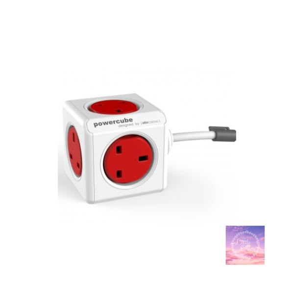 [CLEAR STOCK] Allocacoc PowerCube Extended 1.5M - 7300 Boston Red (No Warranty)模方多功能纯铜电源插座 一转多 1 ...