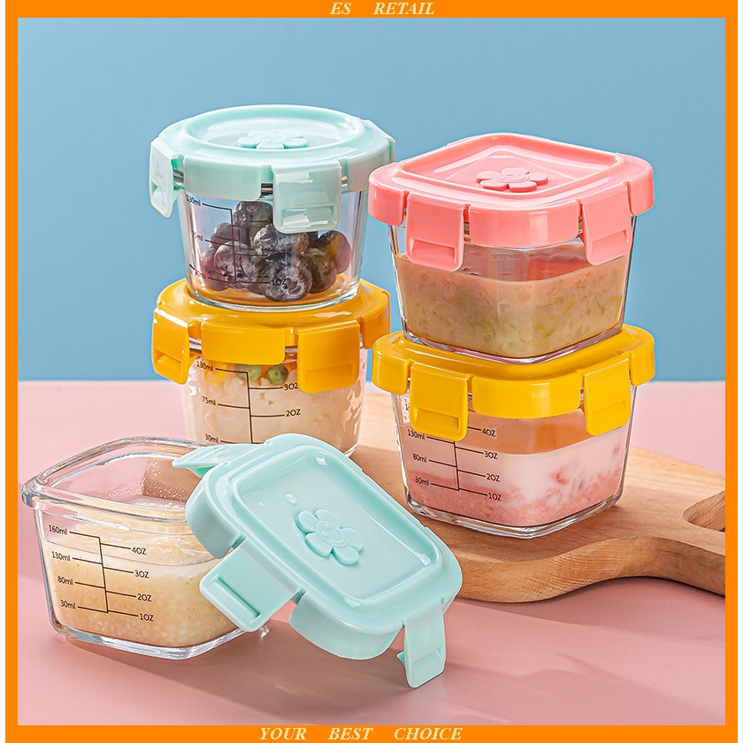 Baby food container Airtight borosilicate glass baby food container ...