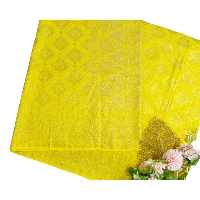👍👍 Sampin Songket Kuning sulam Gold/silver - Yellow Samping Songket ...