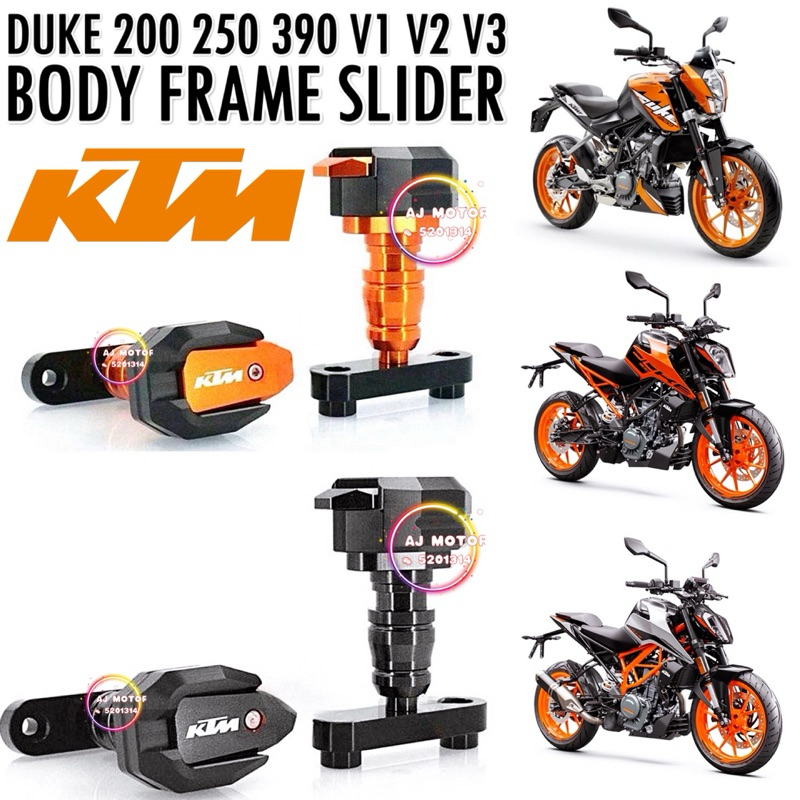 KTM DUKE200 DUKE250 DUKE390 V1 V2 BODY FRAME SLIDER DUKE 200 250 390 ...