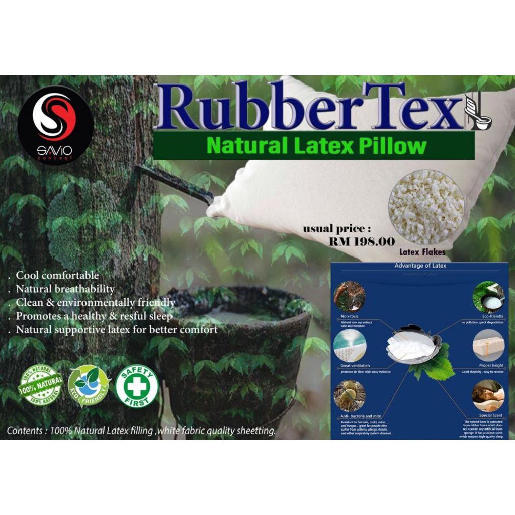 Rubbertex Hotel Series 💯% Natural Latex Pillow | Shopee Malaysia