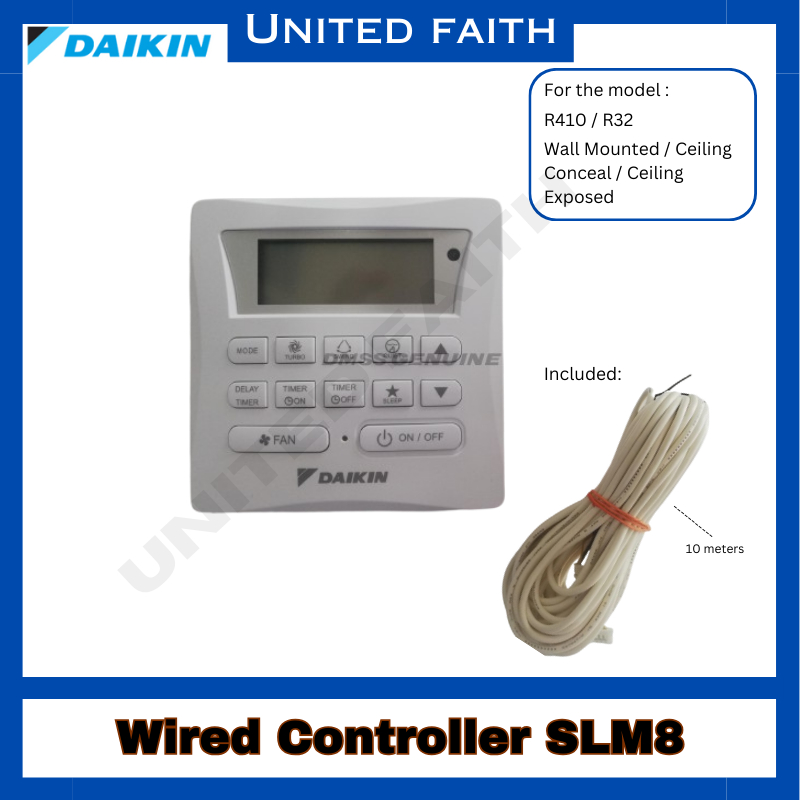 Daikin Wired Controller SLM8 Wall Mounted Ceiling Conceal Ceiling ...