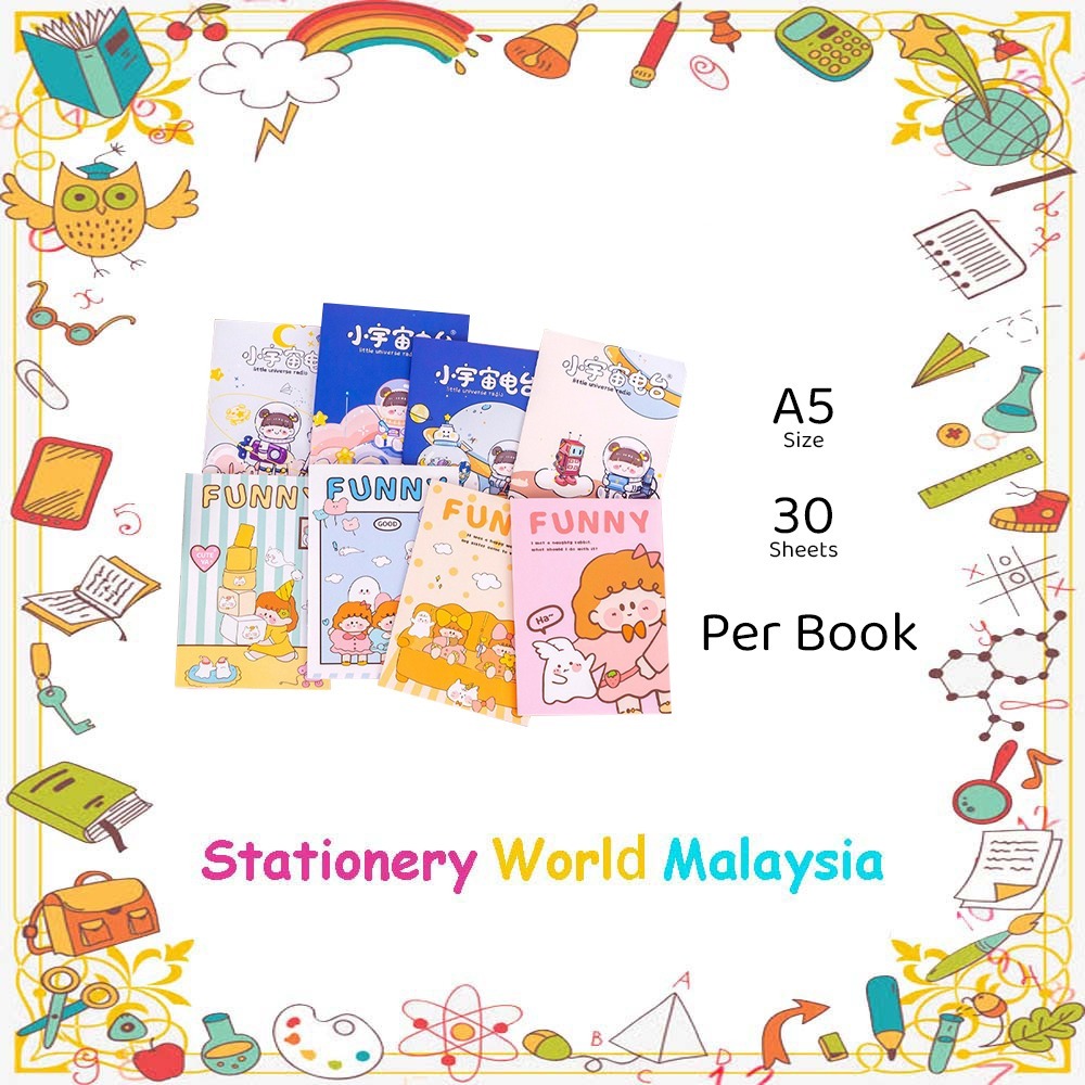 SWM Mini Pocket Size Cute Cartoon Ximi Moka Stapler Notebook Study ...