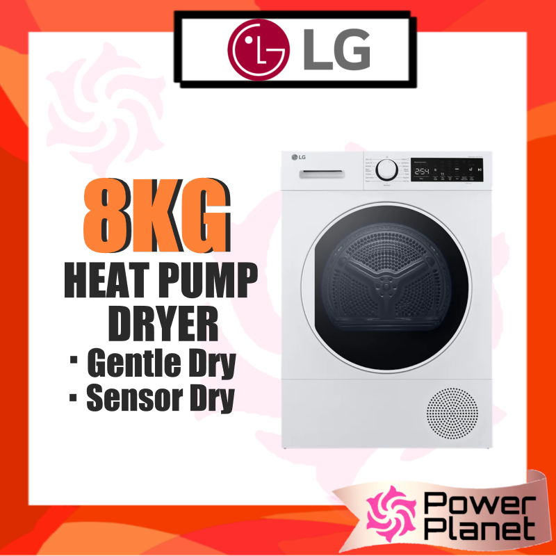 LG 8kg Heat Pump Dryer RD08NHP5W with Gentle Dry & Sensor Dry | Shopee ...