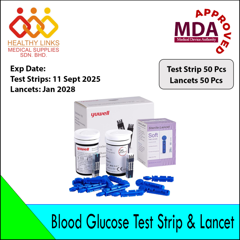 [MDA Approved] Yuwell Blood Glucose Monitor with Test Strips and ...