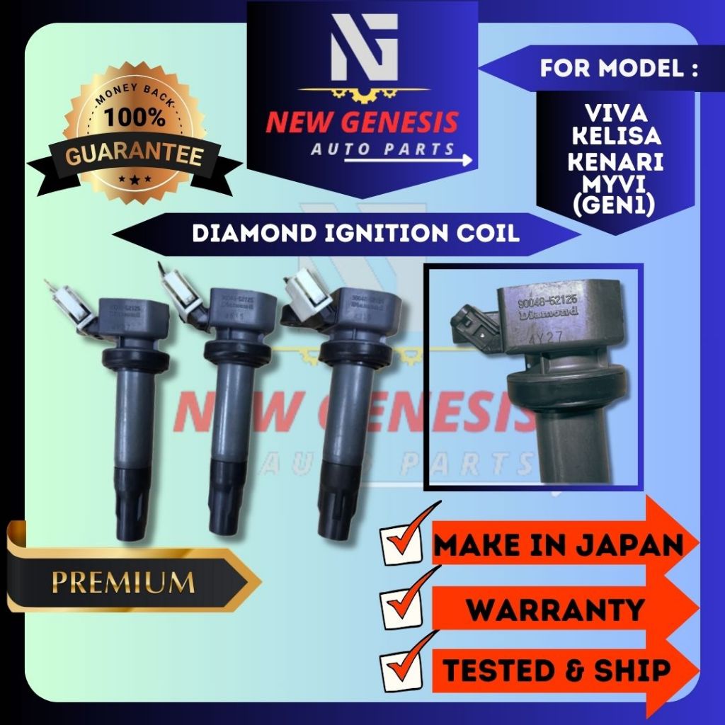 PERODUA VIVA KENARI KELISA MYVI YRV 1000cc Plug Coil EJ EF ORI JAPAN ...