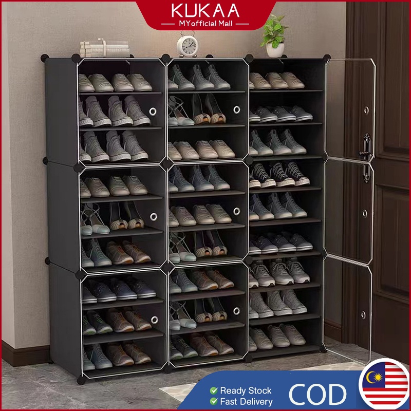 Kukaa DIY Rak Kasut Shoe Rack Bertutup Shoe Rack Kasut Shelf Shoe ...