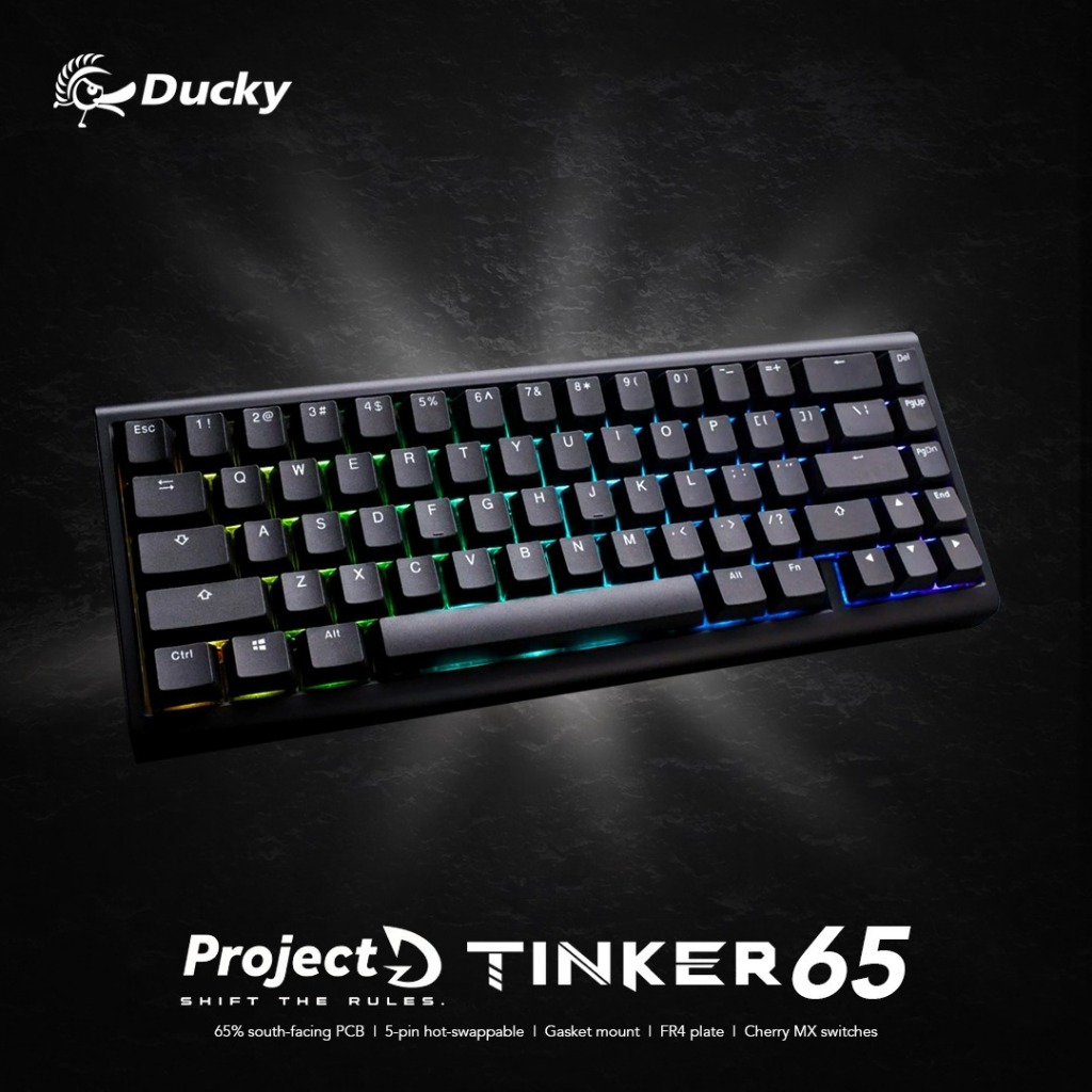 # Ducky ProjectD Tinker 65 RGB - Black 65% Hotswap Double Shot PBT ...