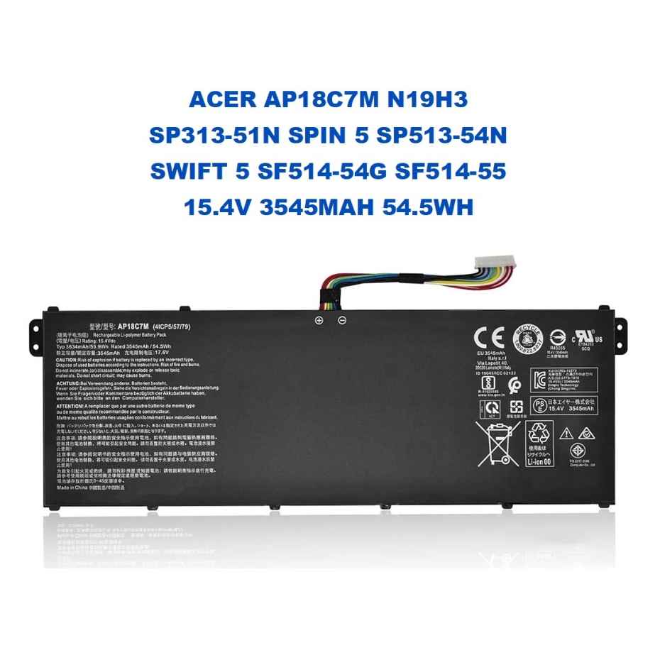ACER AP18C7M AP18C7K N19H3 SP313-51N SPIN 5 SP513-54N SWIFT 5 SF514-54G ...