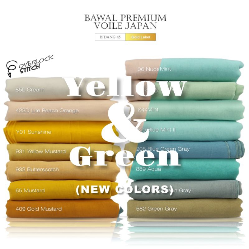 ARTIE Bawal Tudung PREMIUM ASLI Cotton Voile Japan Warna Kuning Royal ...