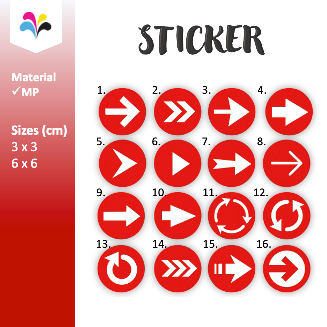 Stickers All Types of Arrows Direction Rewind Replay Reuse Red and ...