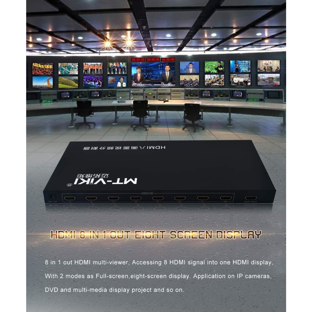 MT-VIKI MT-SW091 9x1 SWITCHER 9 IN 1 OUTPUT SAME SCREEN 1080P HDMI ...