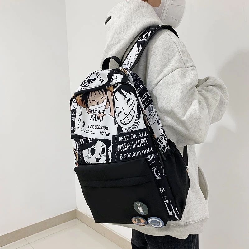 [READY STOCK] ONE PIECE LUFFY ANIME LARGE CAPACITY SCHOOL BACKPACK ...
