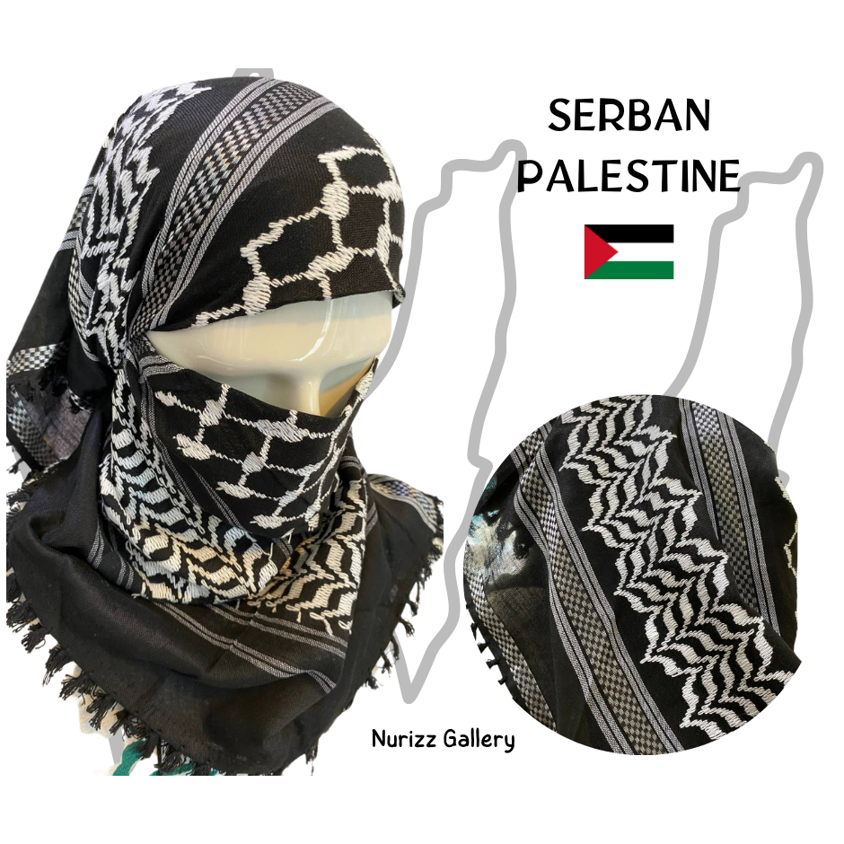 Serban Palestine/ Serban hitam putih | Shopee Malaysia