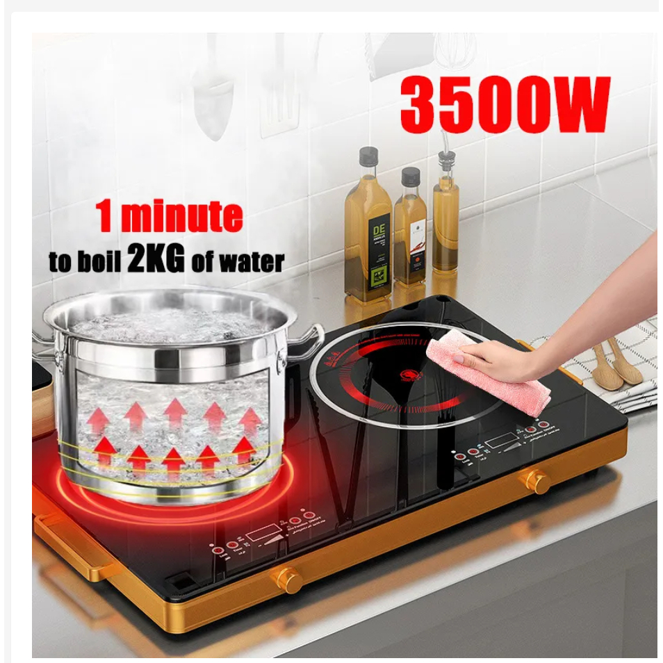 3500W Infrared Ceramic Cooker Double-head Electric Ceramic Stove Wave ...