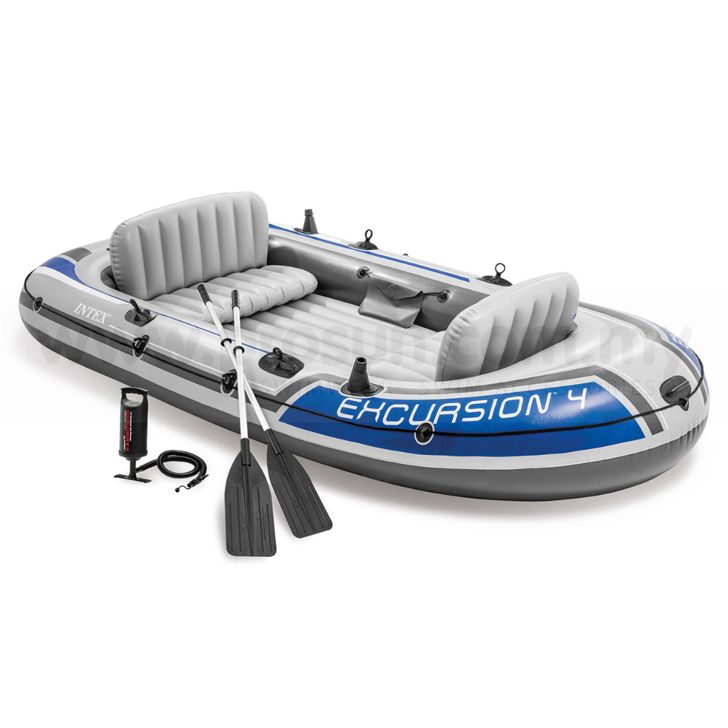 Prosun Intex Excursion™ 4 Inflatable Boat Set For 4 Person Recreational ...