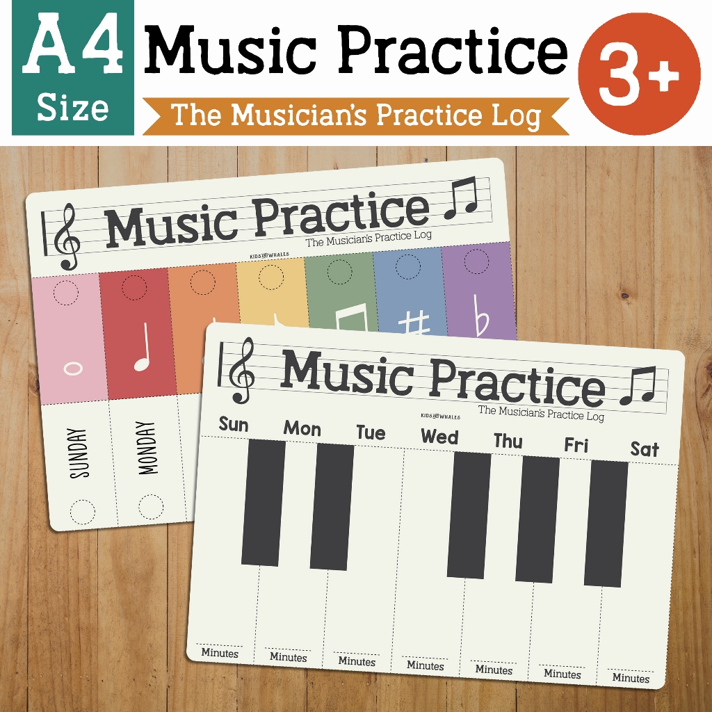 Music Practice Log, Music Routine Board, Melody for Musicians – Track ...