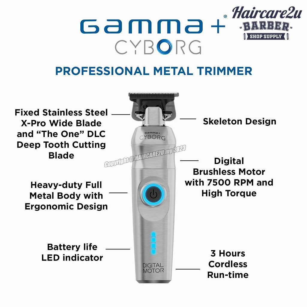 Gamma+ CYBORG Professional Metal Trimmer with Digital Brushless Motor #GP401S | Shopee Malaysia
