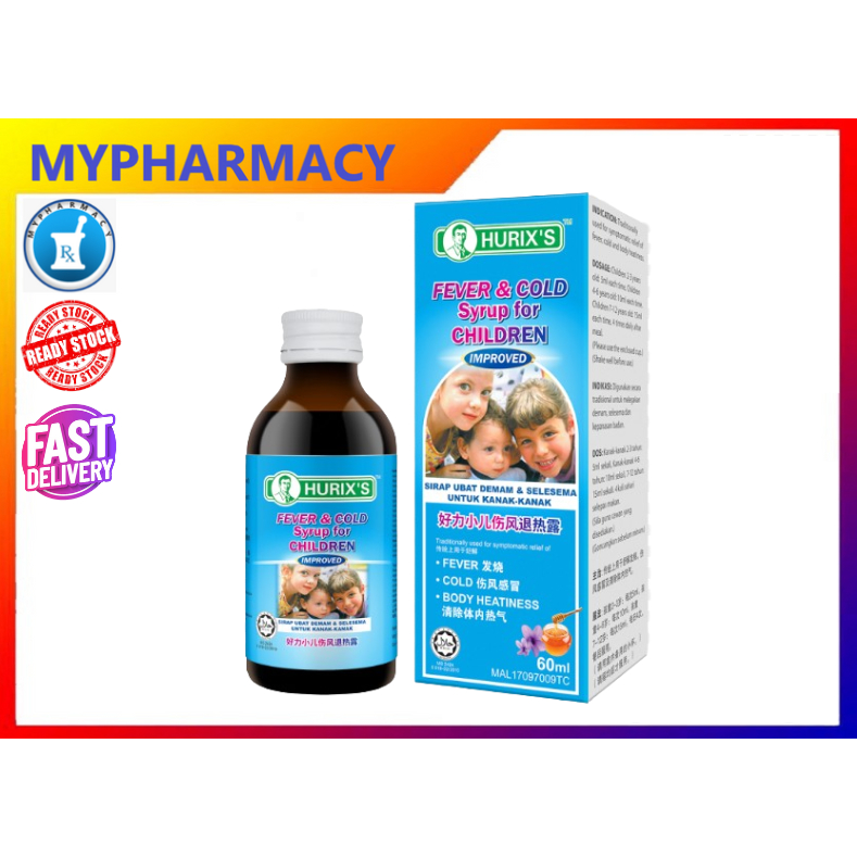 HURIX'S Fever & Cold Syrup For Children Improved Sirap Ubat Demam ...